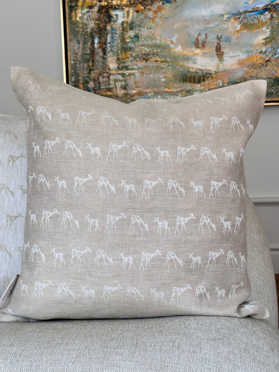Drinking Deer Beige Inverted Pillow – VonEssenDesign